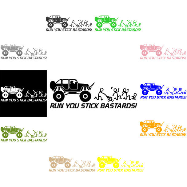 Decal, DEC-RUN - Run Away Stick People Decal – JeepHut Offroad