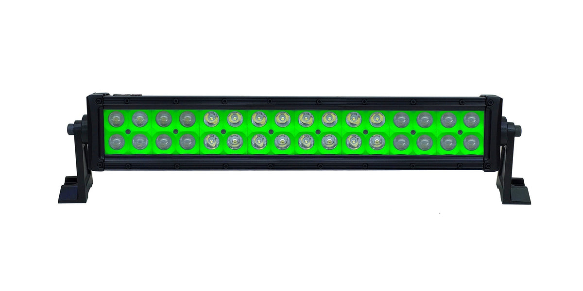 23 Inch LED Light Bar Dual Row 120 Watt Green Reflector Combo Ultra Co ...